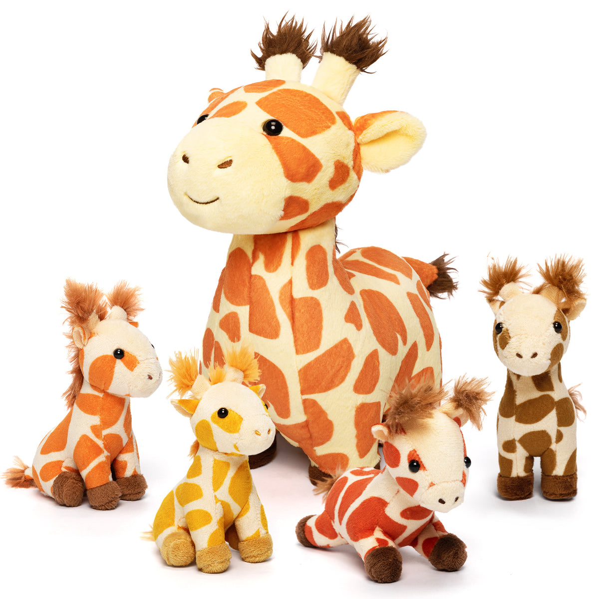 Giraffe Family Plush Toy Set With 4 Baby Giraffes – GB.ouozzzshop