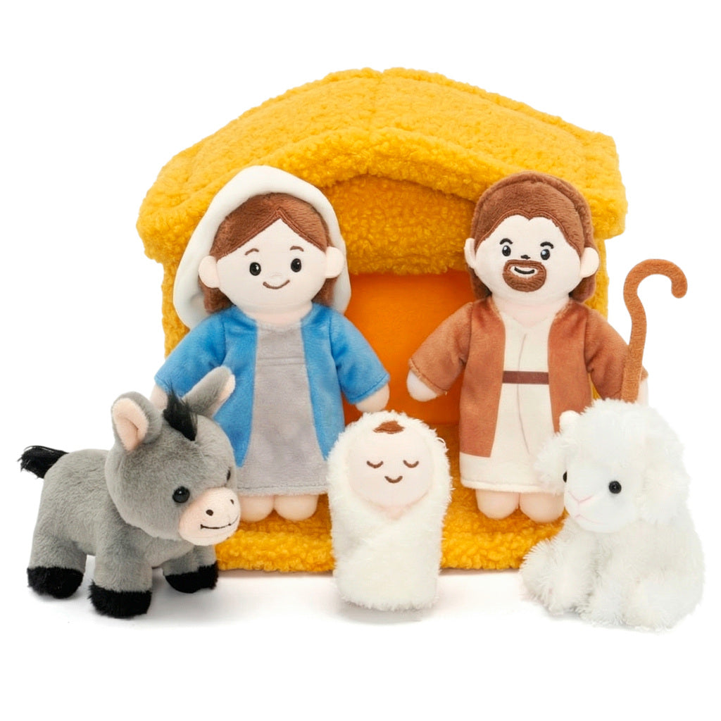 Christmas Nativity Plush Toy Set, with Baby Jesus, Mary, Joseph ...